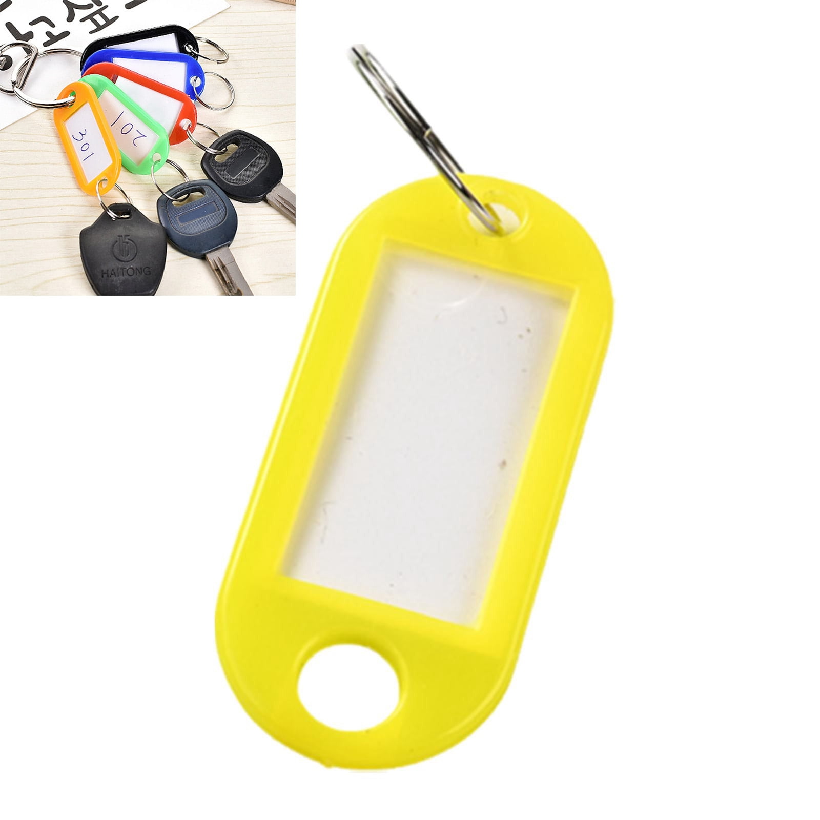 YAZHPA Key Ring Tags - Key Tags Fobs Plastic Luggage ID Labels Key ...