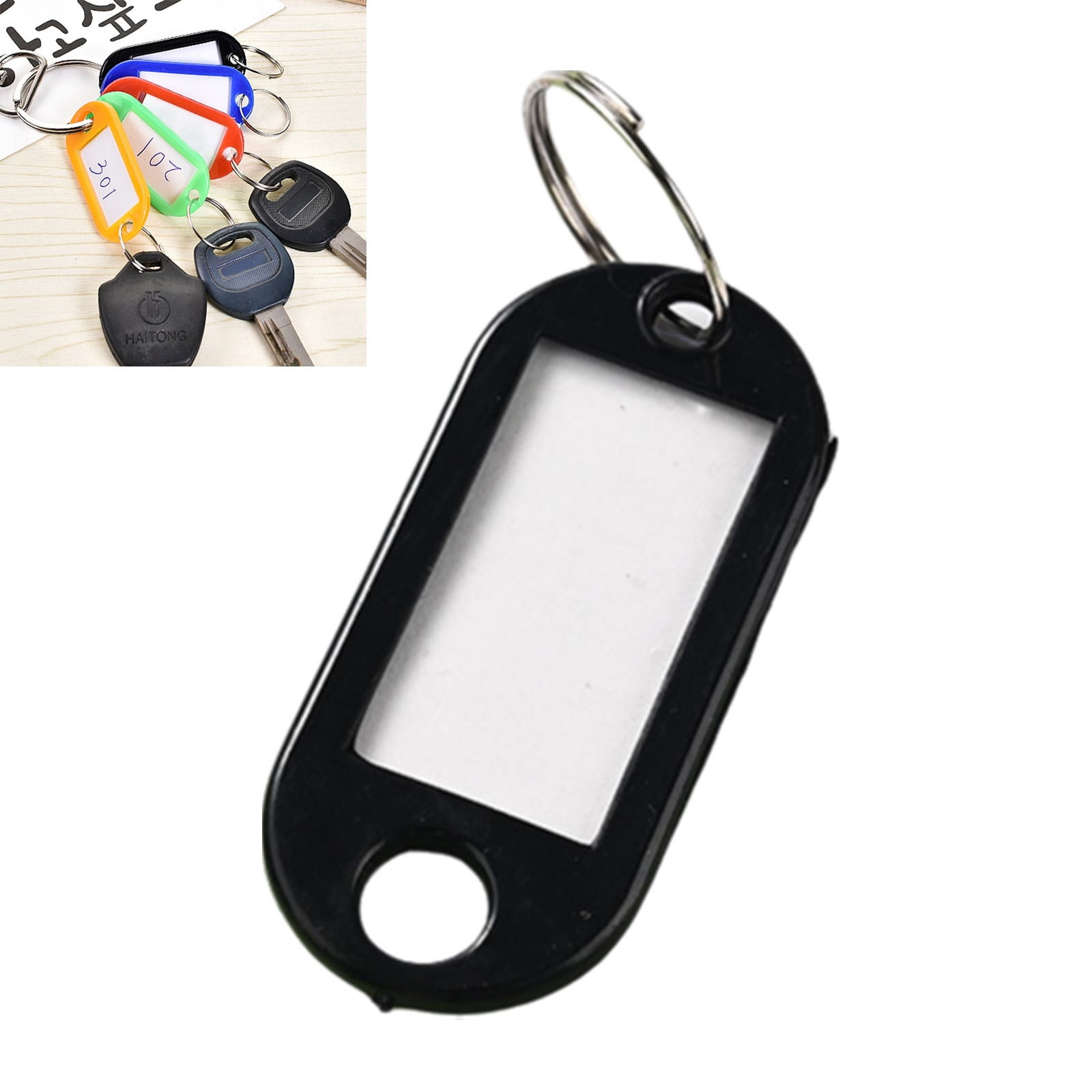 YAZHPA Key Ring Tags - Key Tags Fobs Plastic Luggage ID Labels Key ...