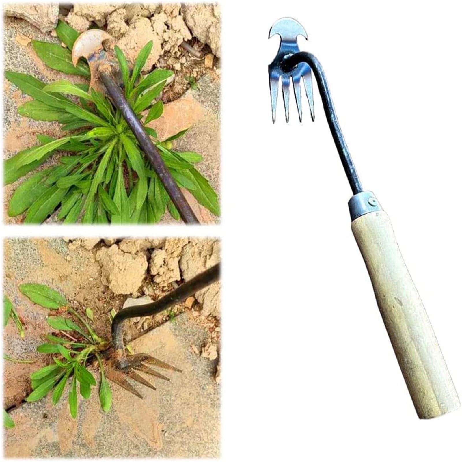 YAZHPA Trim Tool Hoe Weeding Artifact Tools Garden Hoe Rake Steel Farm ...