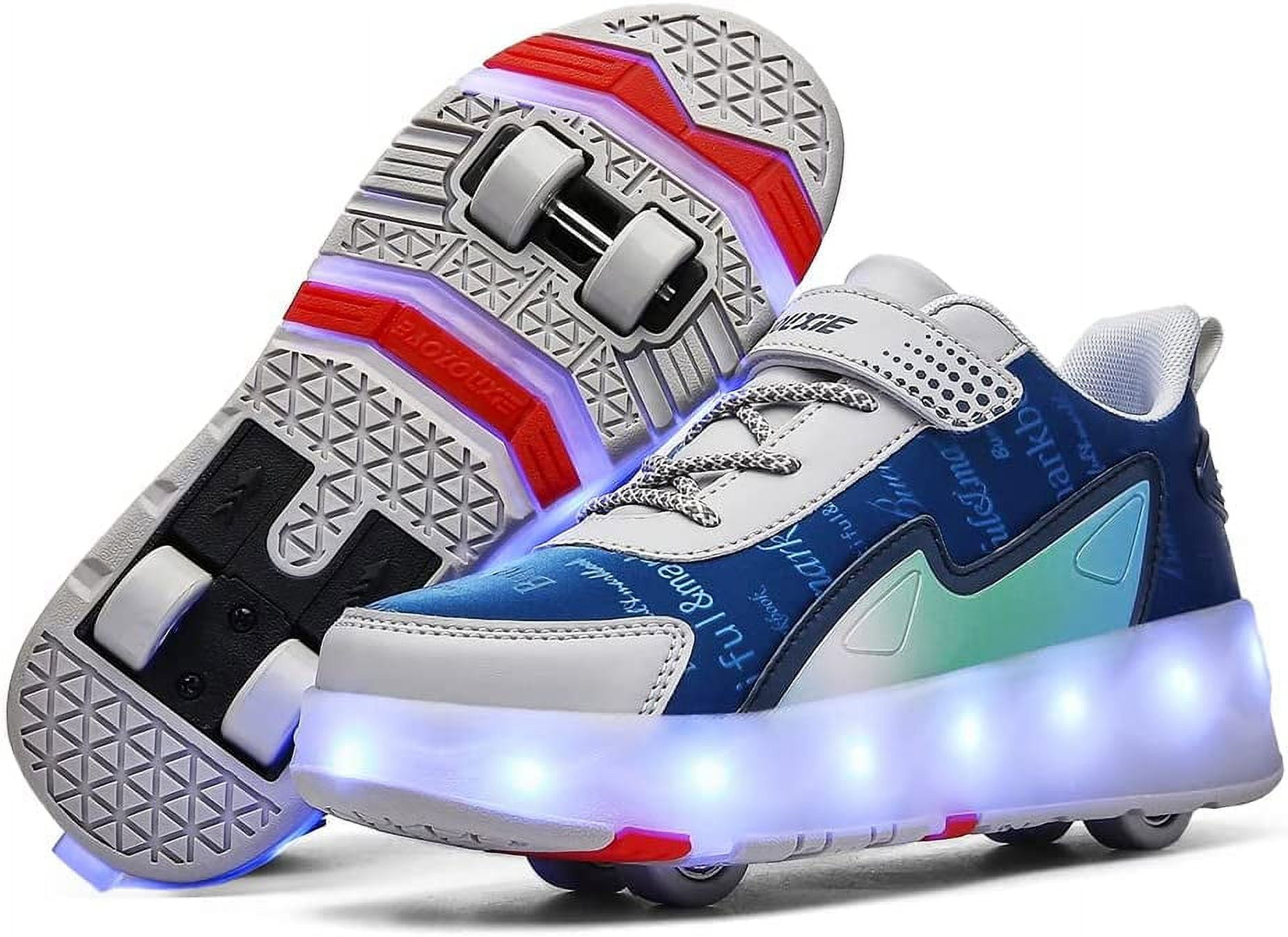 YAZI Boys and Girls Flash Rechargeable Four-Wheeled Roller Derby Skates ...