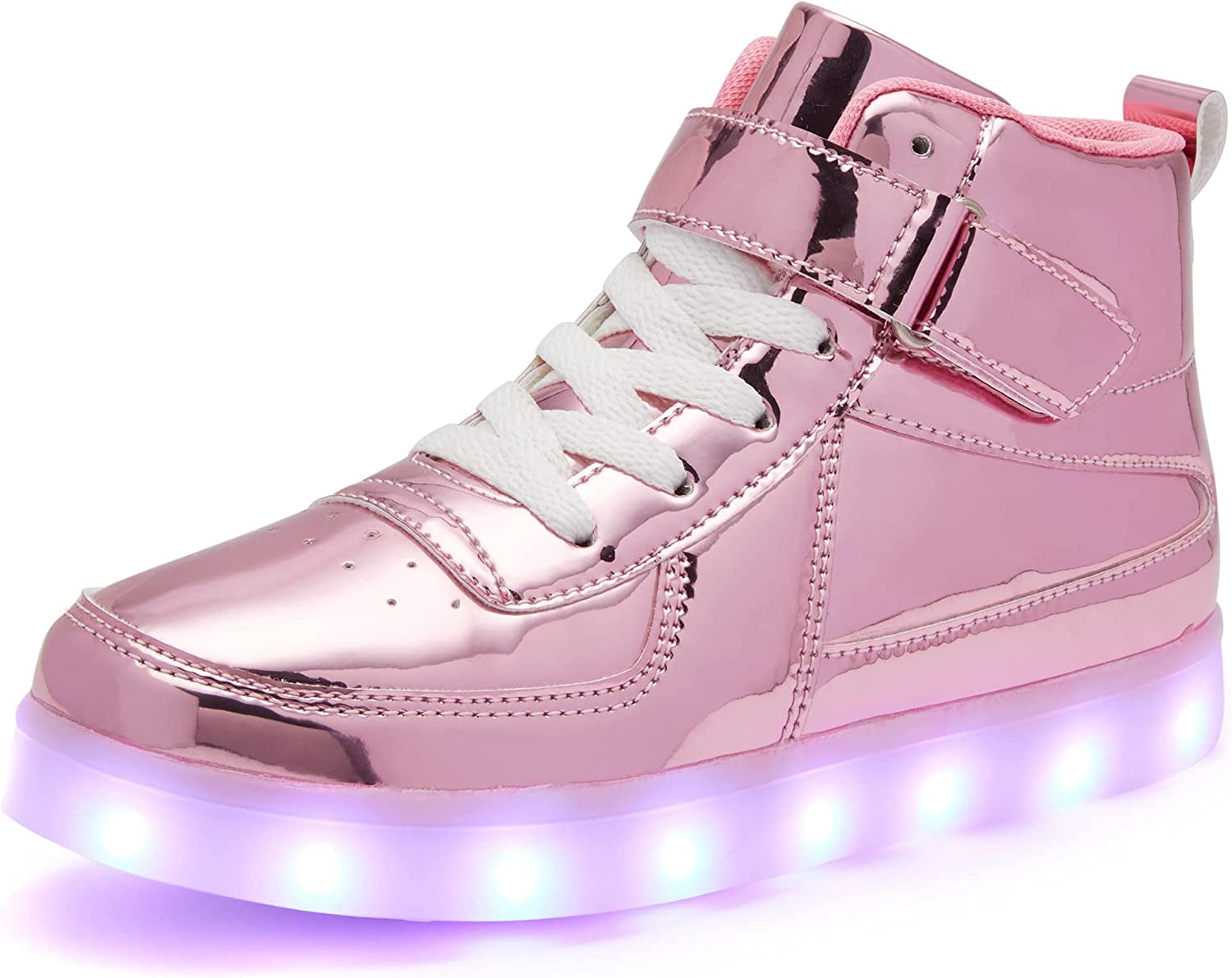 YAZI Kids LED Light up Shoes USB Charging Flashing Light Up High-top ...