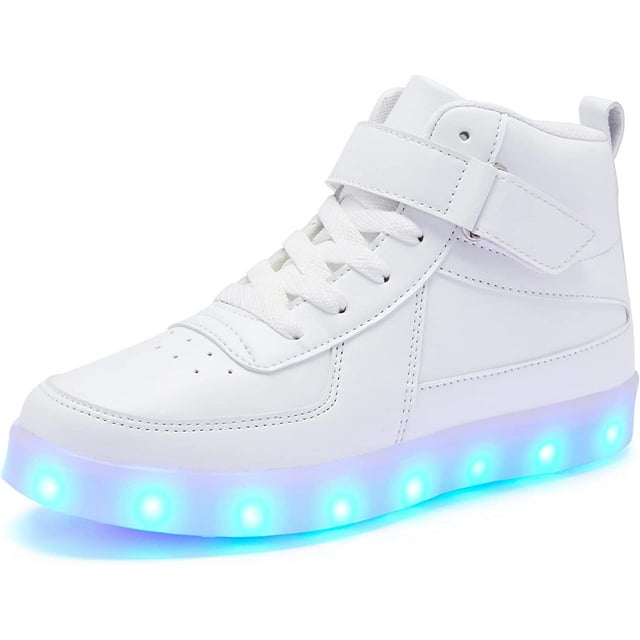 YAZI Kids LED Light up Shoes USB Charging Flashing Light Up High-top ...