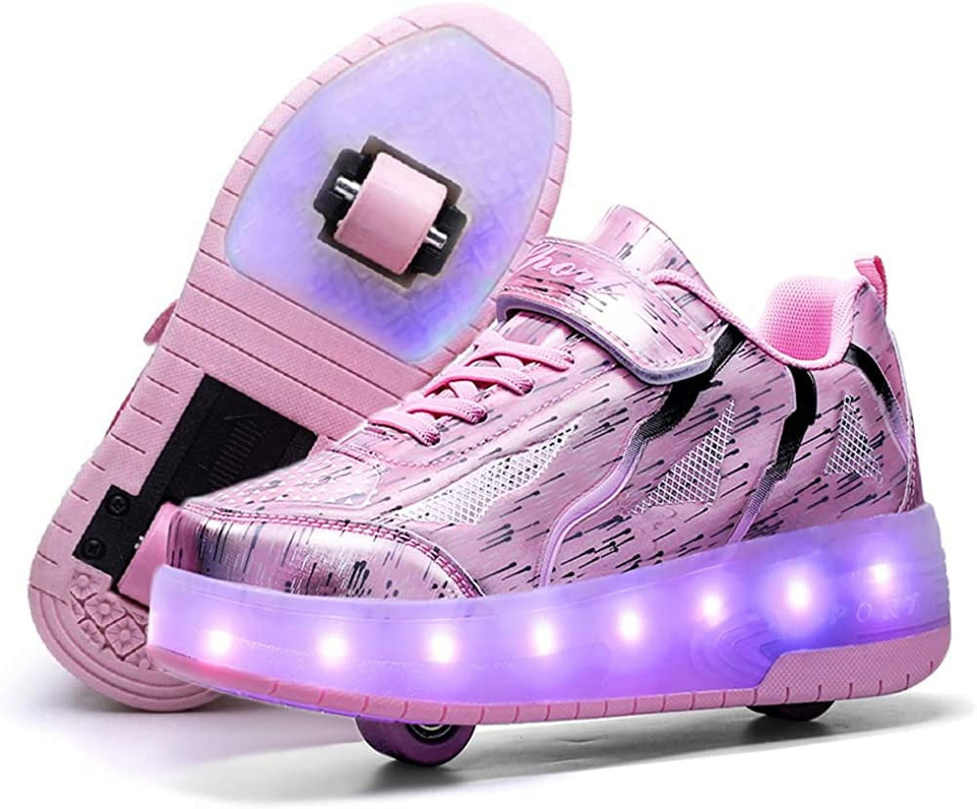 YAZI Kids Roller Shoes Boy Girl Sneakers with Wheels Become Sport ...