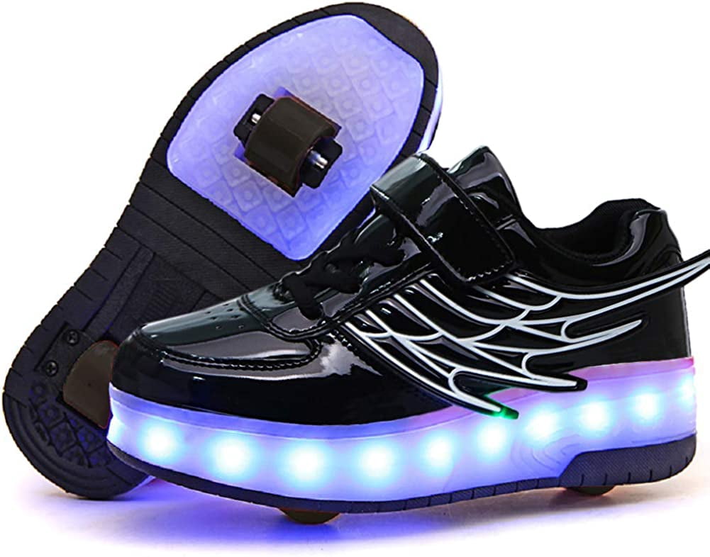 YAZI Kids Roller Shoes Boy Girl Sneakers with Wheels Become Sport ...