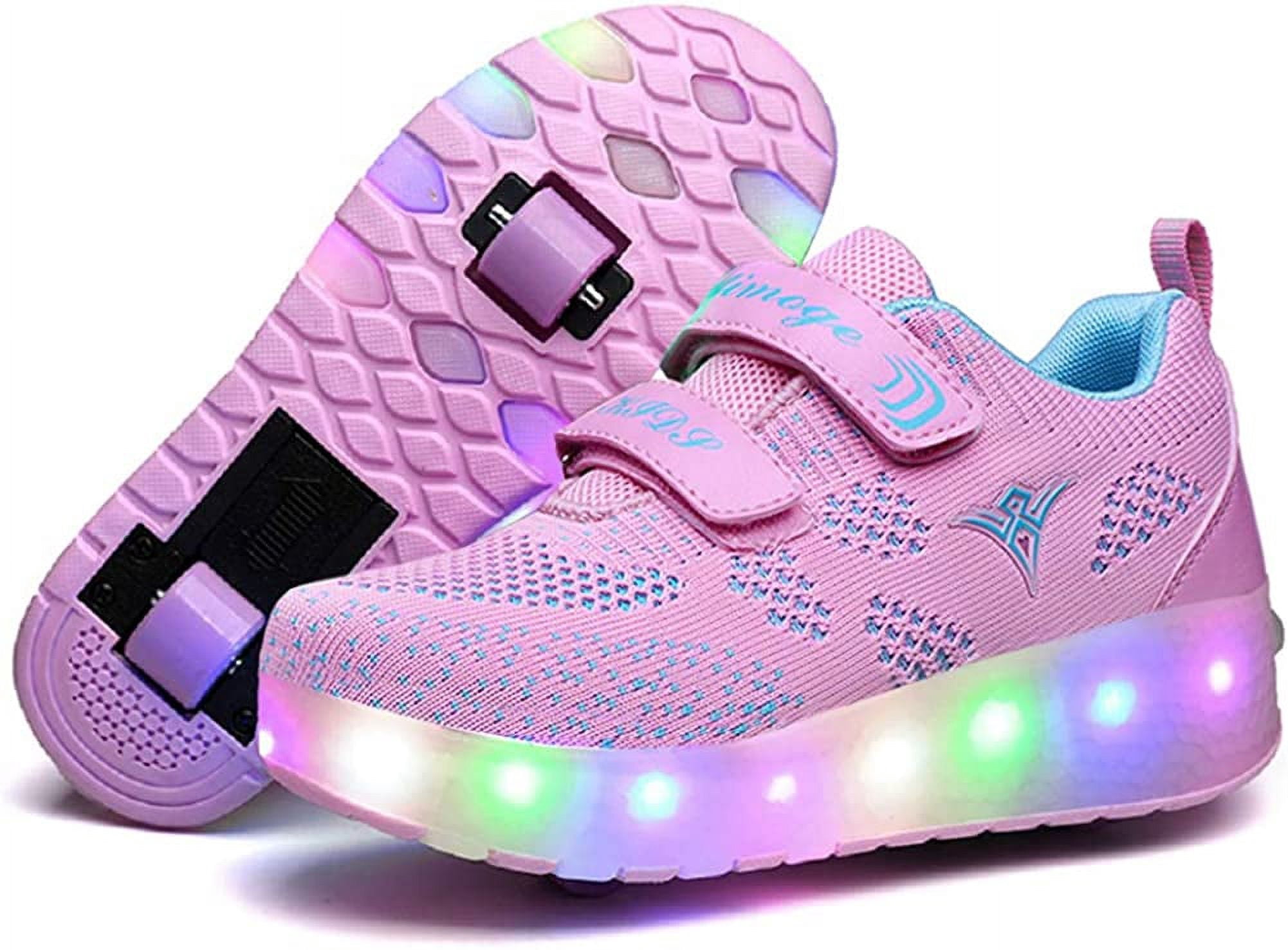 YAZI Kids Roller Shoes Boy Girl Sneakers with Wheels Become Sport ...