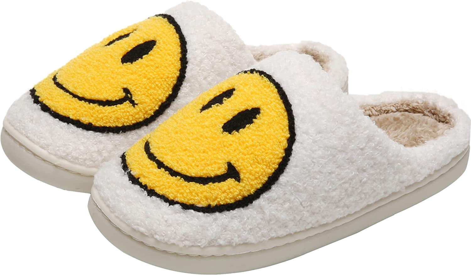 YAZI smiley face slippers for women indoor and outdoor menfluffy cute ...