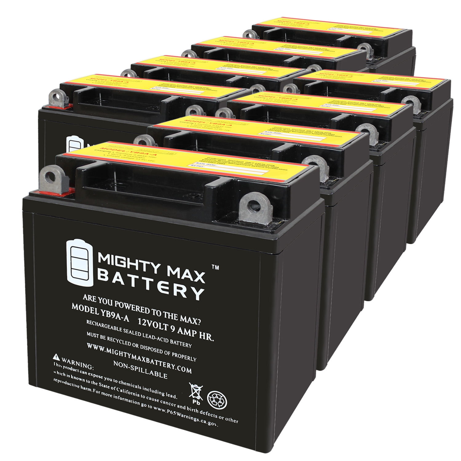 YB9A-A 12V 9AH 130 CCA Replacement Battery Compatible with Suzuki/Honda ...