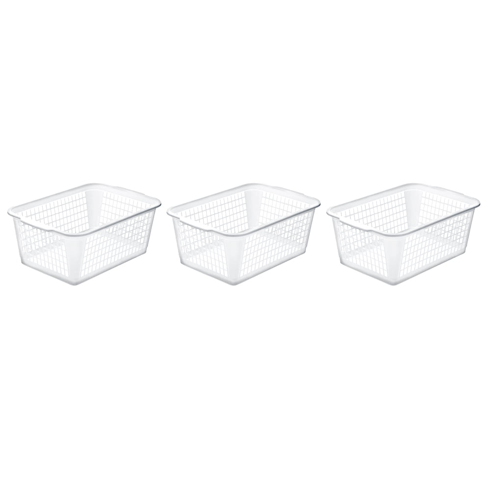 YBM HOME 3-Pack Plastic Storage Basket for Office Drawer, Desktop and ...