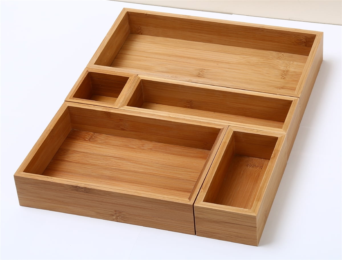YBM HOME Bamboo Drawer Organizer Boxes for Home, Kitchen, and Office ...