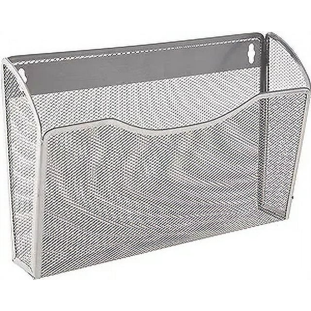 YBM HOME Mesh Single Pocket Wall Mount File Holder for office, Silver ...