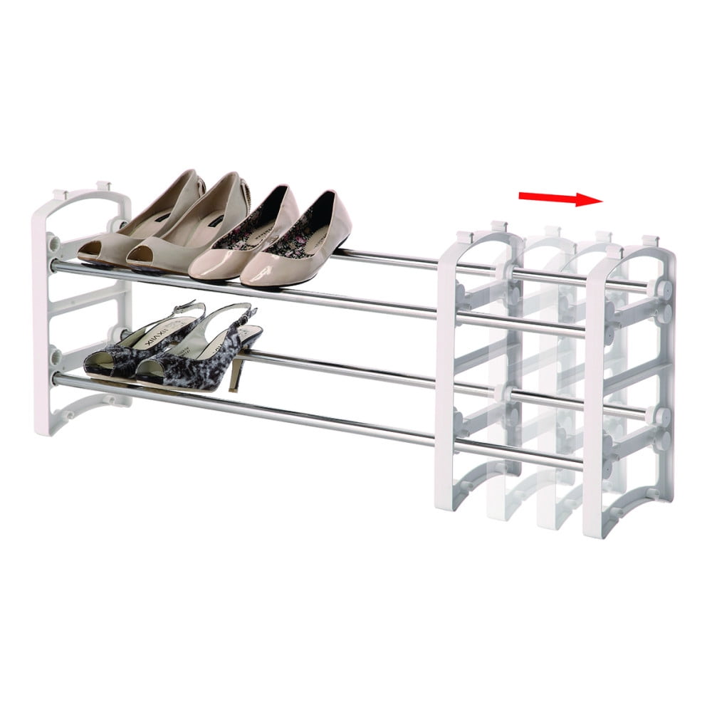 YBM Home 3-Tier Extendable Shoe Rack Storage Organizer with Separator ...