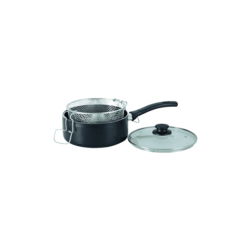 YBM Home Classic Nonstick Kitchen Fryer Pot, Covered, Stay-Cool Handles ...