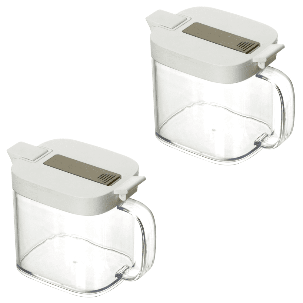 YBM Home Clear Condiment Canisters Pots with Lids and Spoons - Clear ...