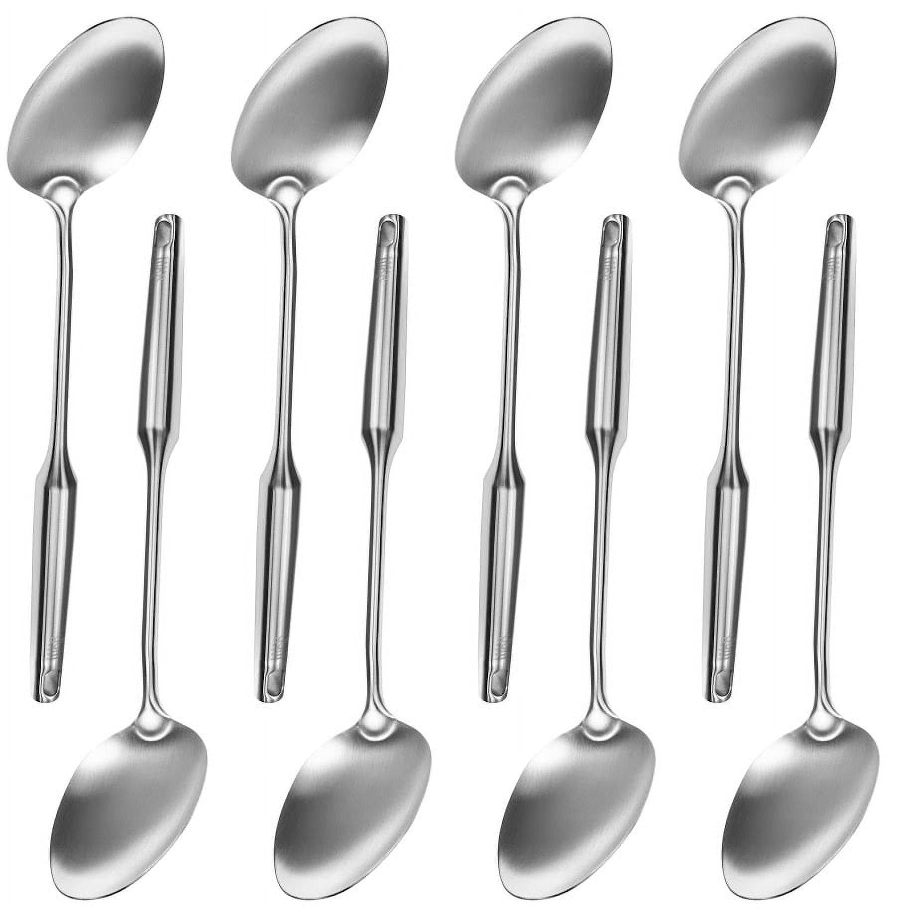 YBM Home Cooking Spoon, Stainless Steel Solid Silver Coated Large ...