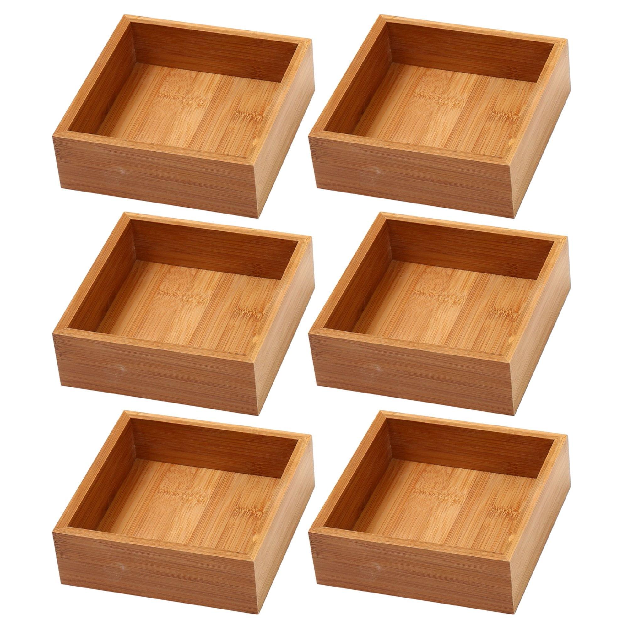 YBM Home Kitchen Drawer Organizer Storage Box Made of Bamboo (6-Pack) - Walmart.com