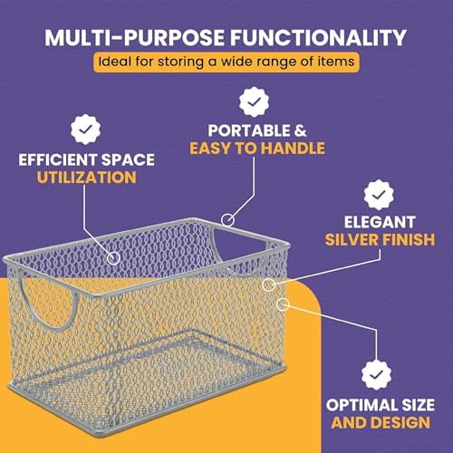 YBM Home Kitchen Pantry Organizer Wire Basket for Shelves, Cabinets ...