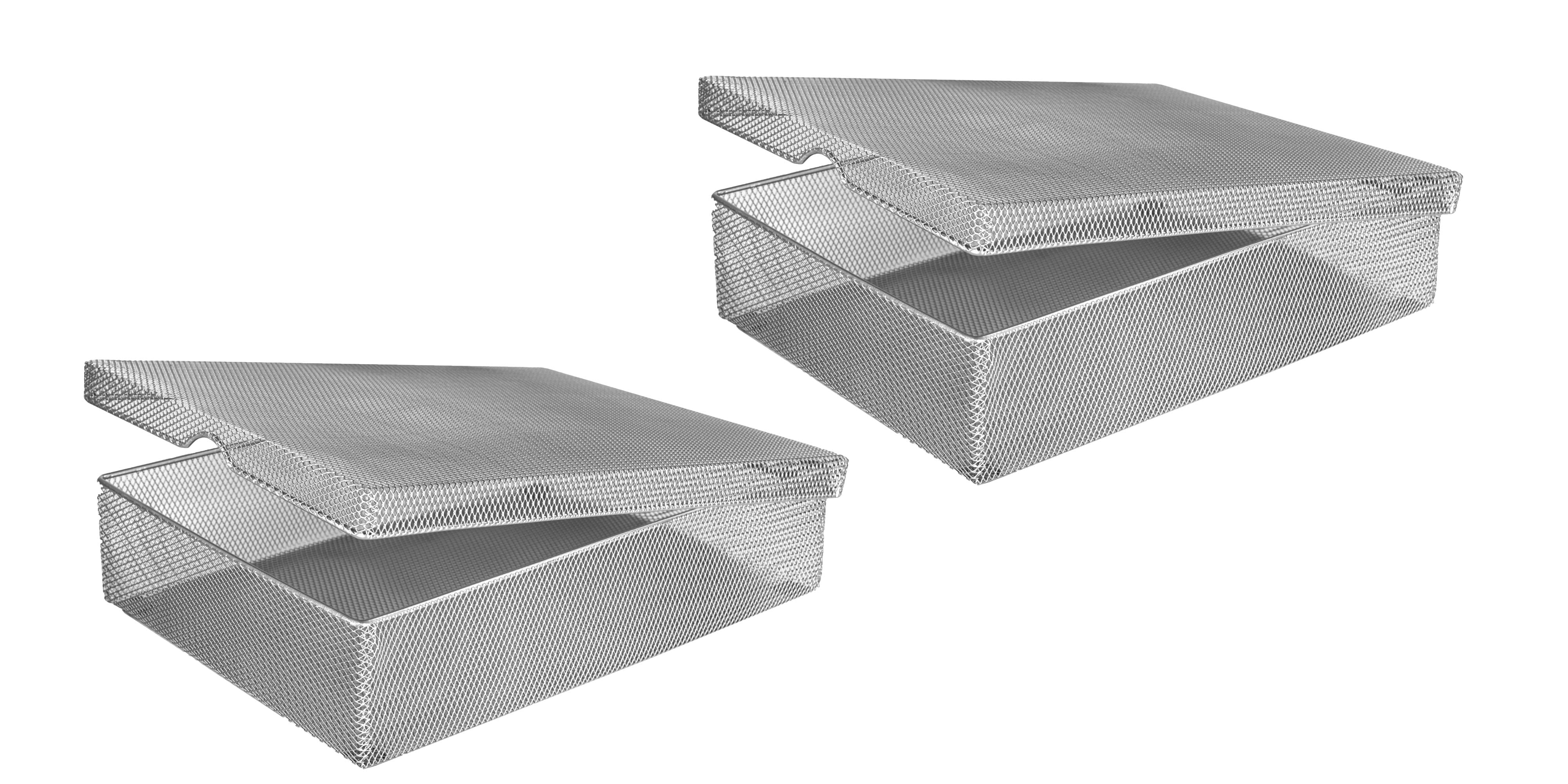 YBM Home Mesh Stainless Steel Box with Hinged Lid for Decorative ...