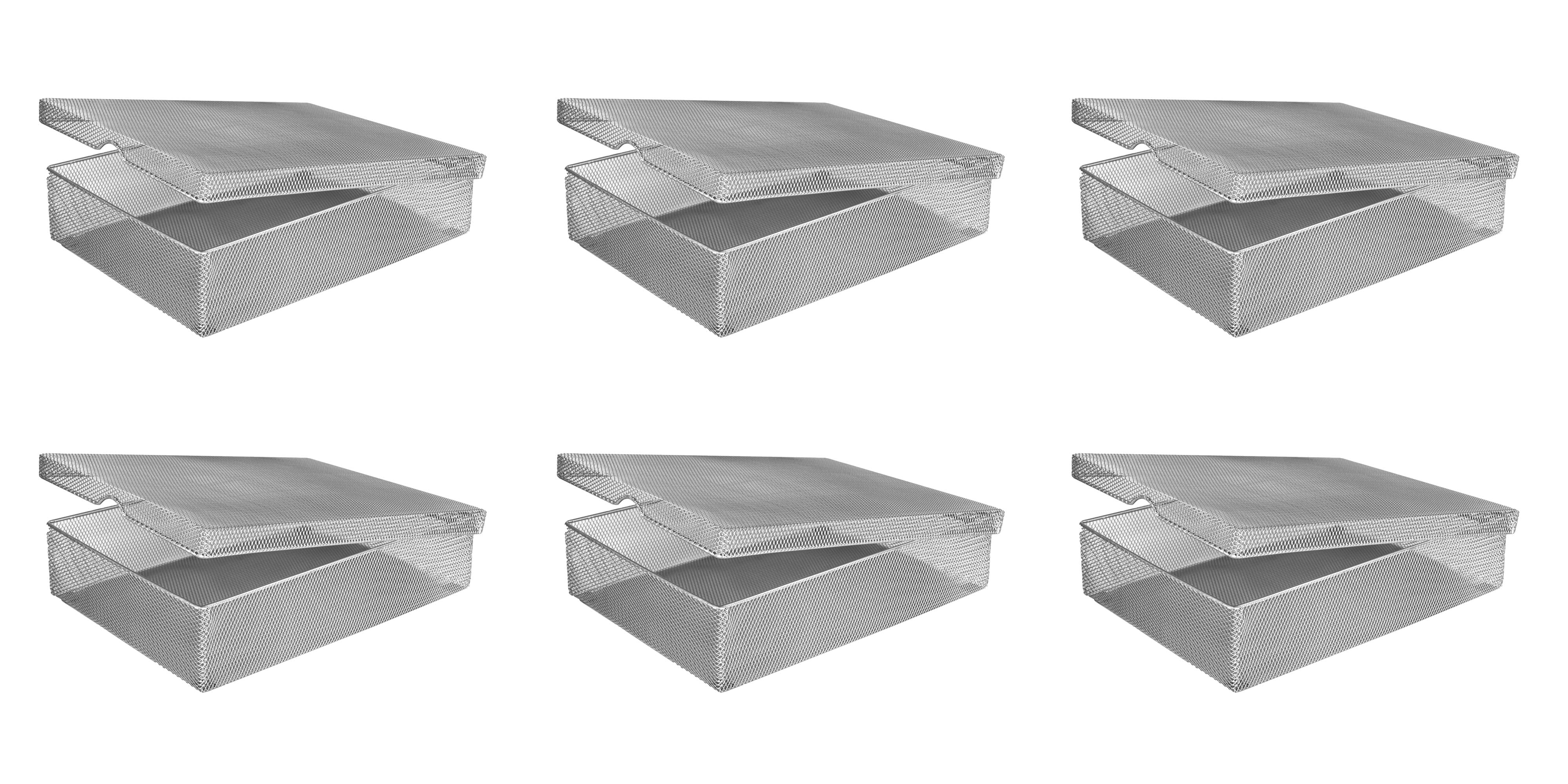 YBM Home Mesh Stainless Steel Box with Hinged Lid for Decorative ...