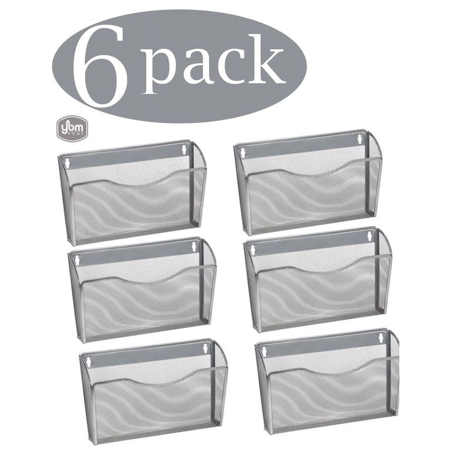 YBM Home Mesh Wall File Organizer Single Pocket with Built-In Hooks for ...