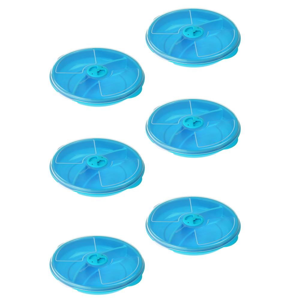 YBM Home Microwave Food Storage Tray with Cover, 2 Section ...