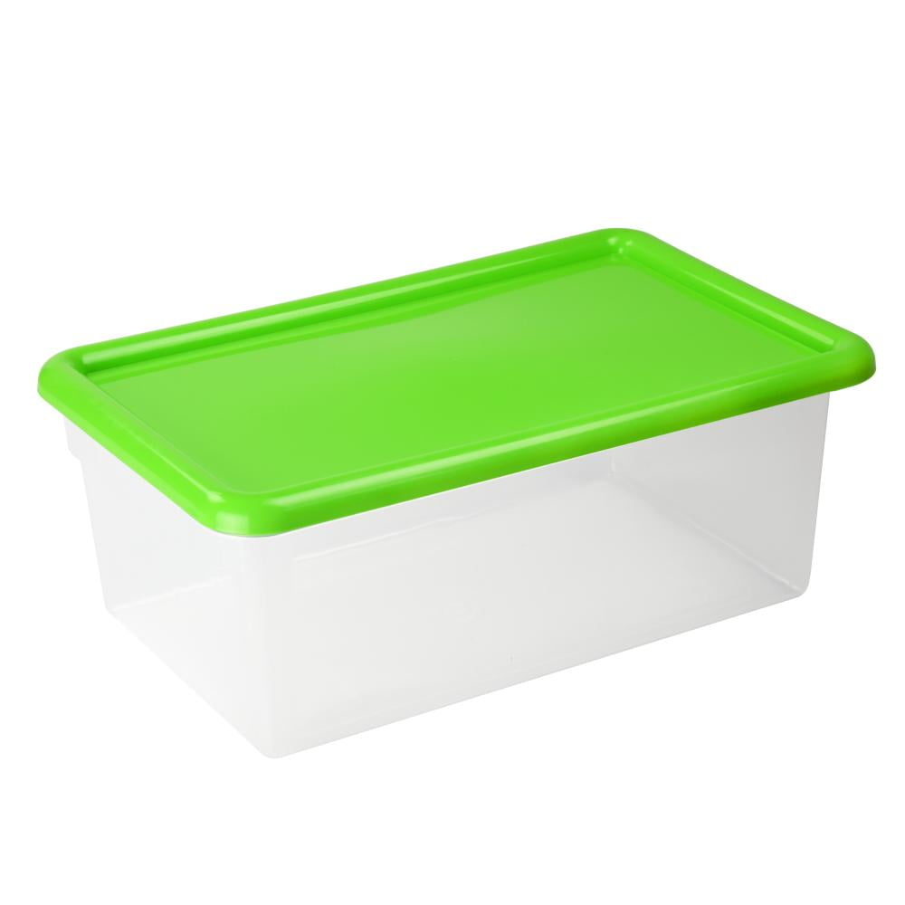 YBM Home Plastic Container with Colored Lid, 5 Qt Plastic Storage Bins ...