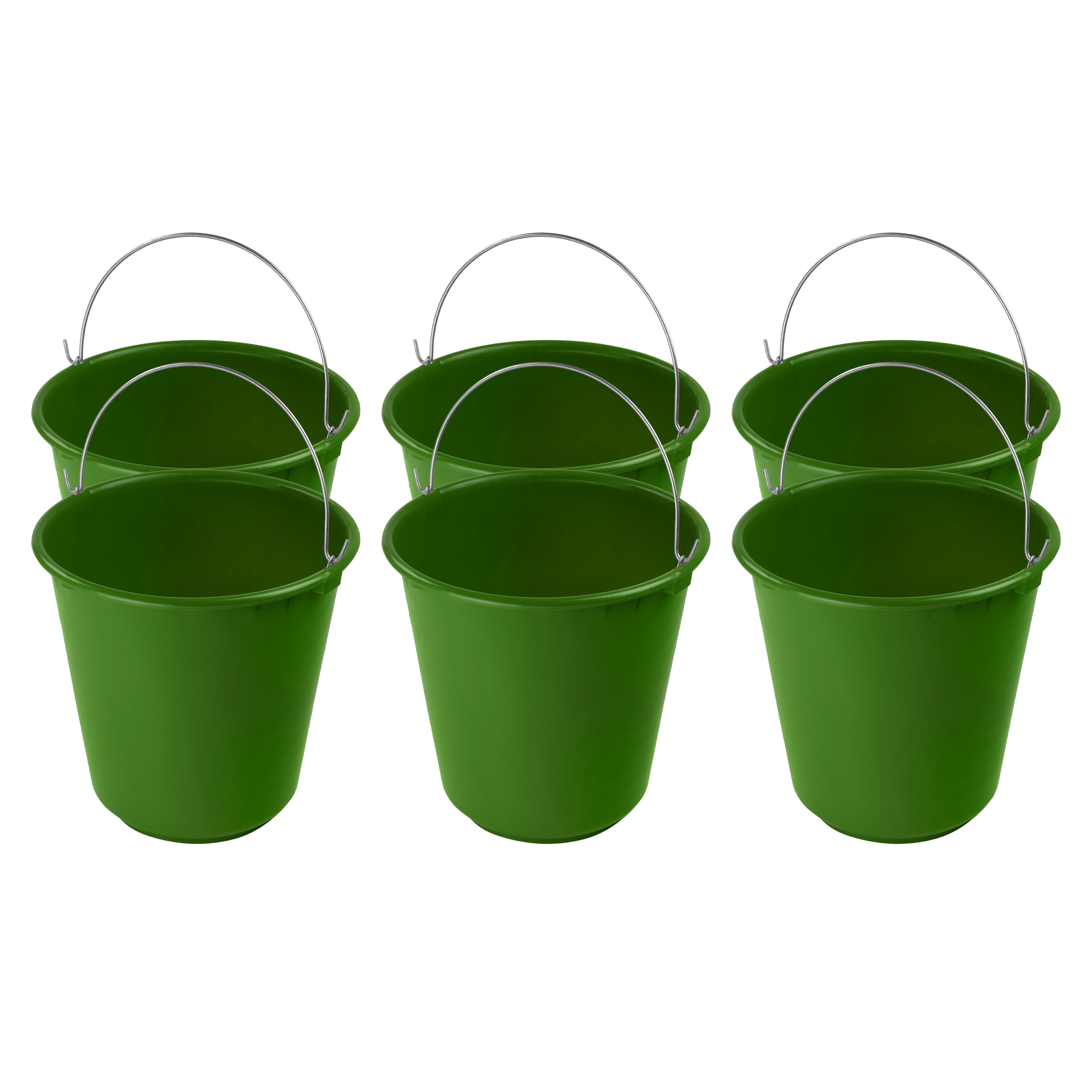YBM Home Plastic Pail with Handle 11.5 Quart - Green - Walmart.com