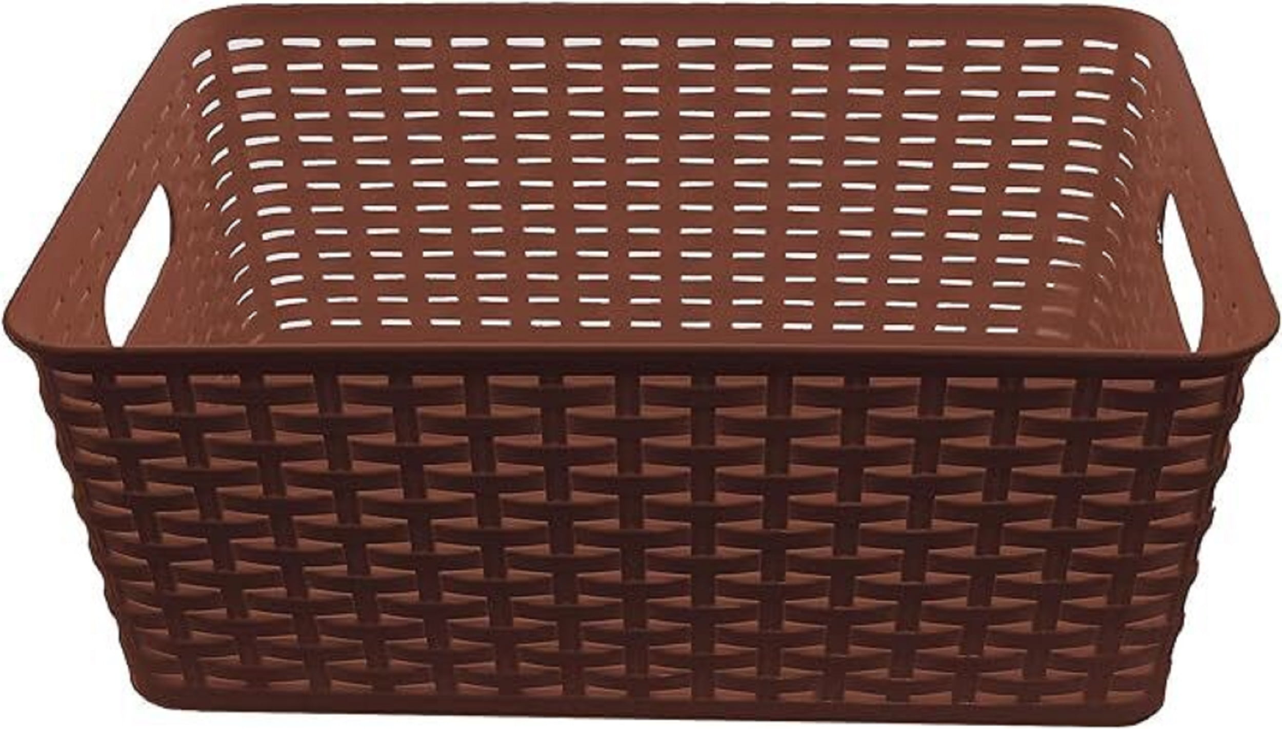 YBM Home Plastic Rattan Storage Box Basket Organizer for Bathroom ...