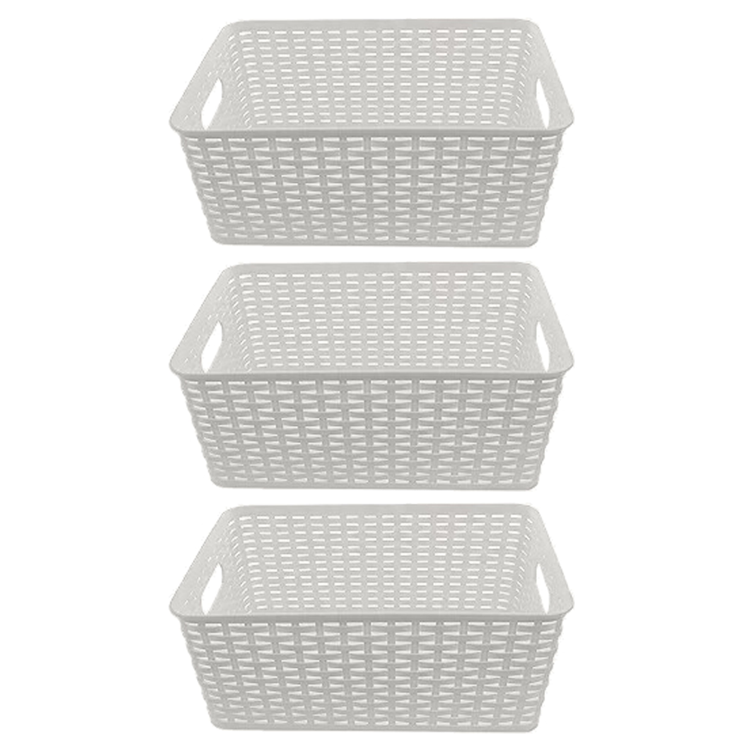 YBM Home Plastic Rattan Storage Box Basket Organizer for Bathroom ...