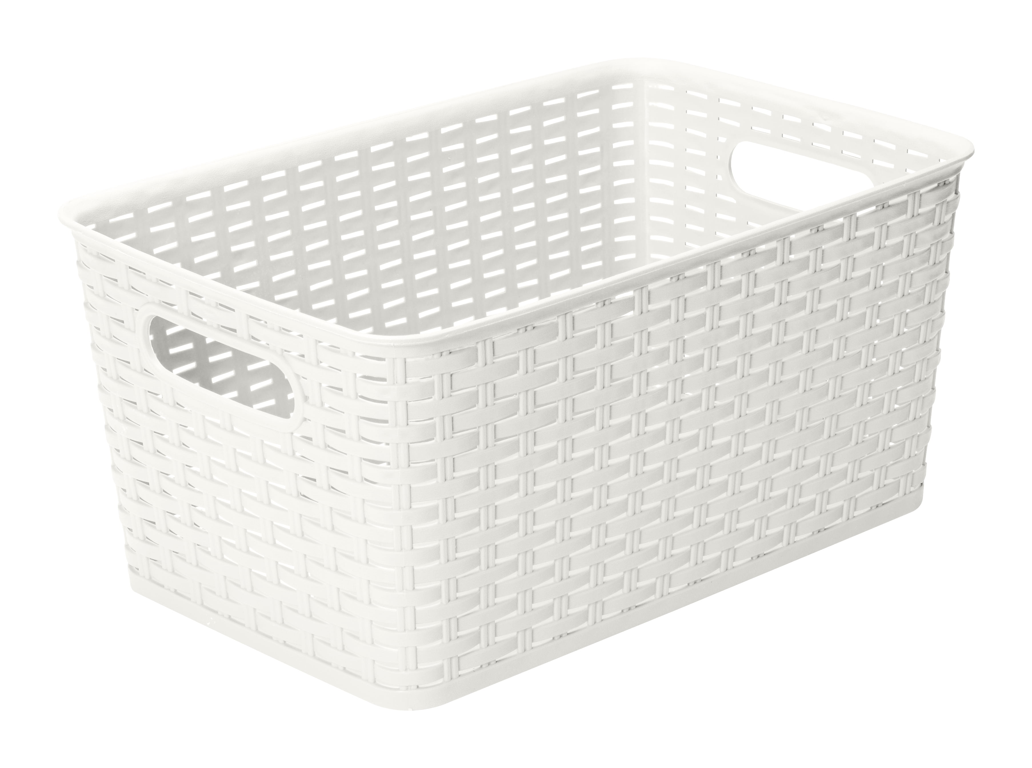 YBM Home Plastic Rattan Storage Box Basket Organizer for Bathroom ...