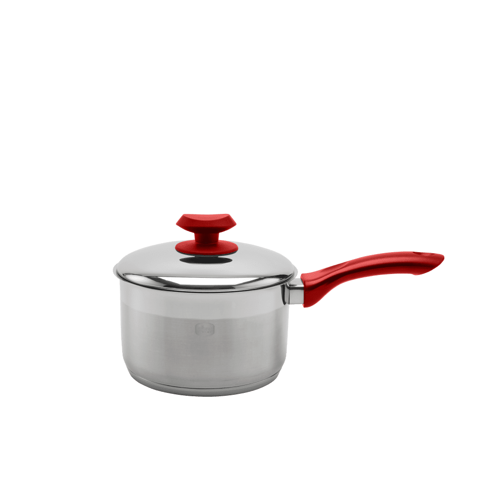 YBM Home Professional Chef’s 18/10 Stainless Steel Sauce Pot Covered Tri-Ply Capsule Base With ...