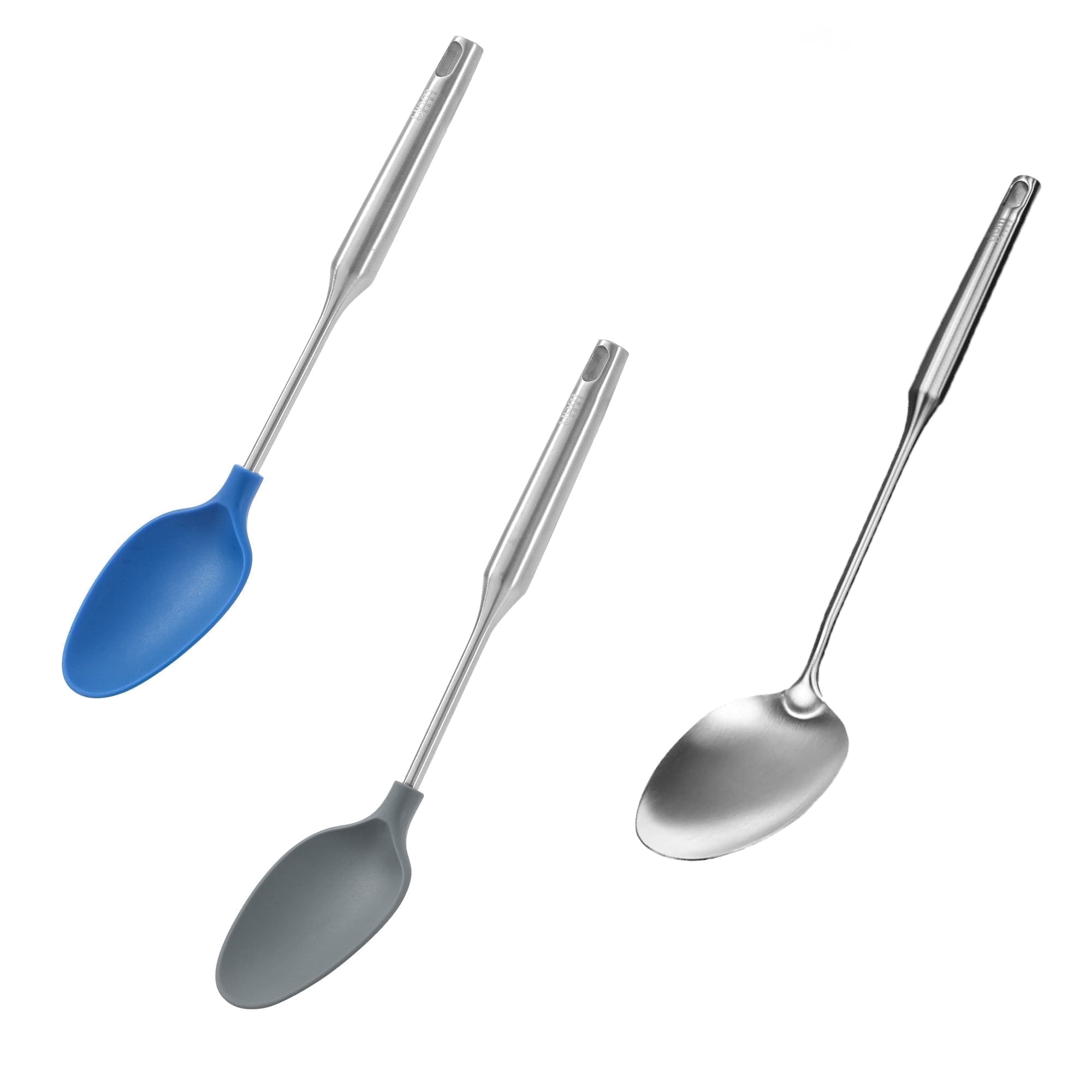 YBM Home Silicone Non-Stick Solid Cooking Serving Spoons, Heat ...