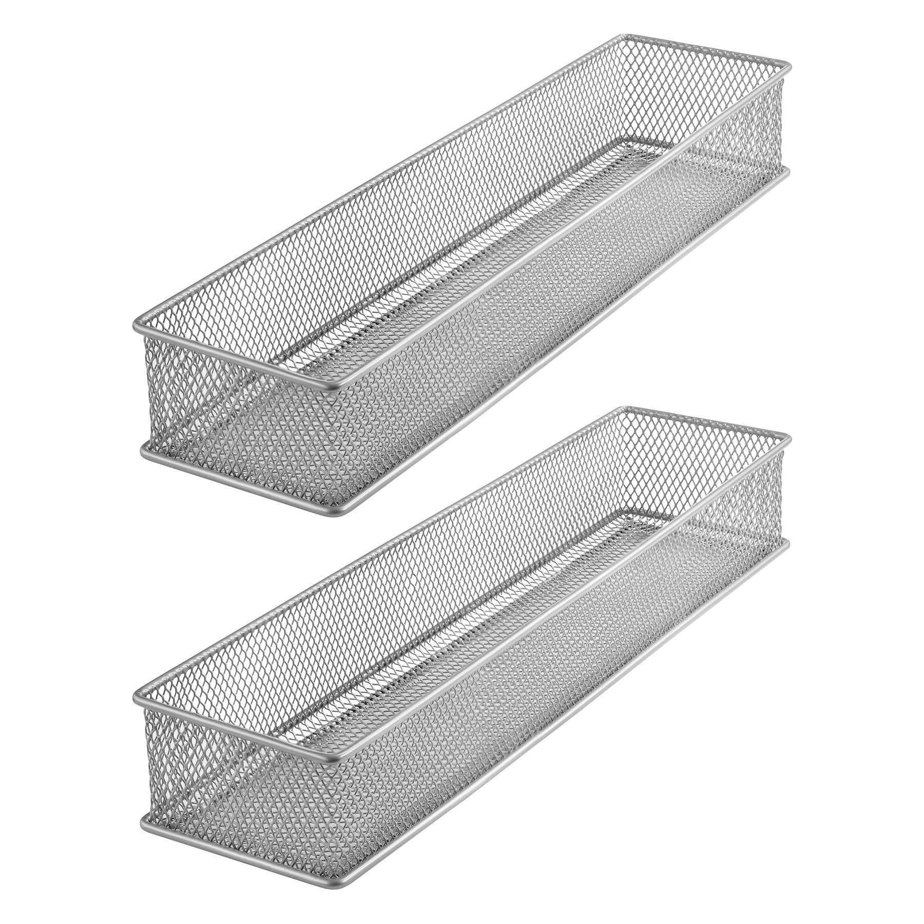 YBM Home Silver Mesh Desk Drawer Organizer Tray for Home and Office (2 ...