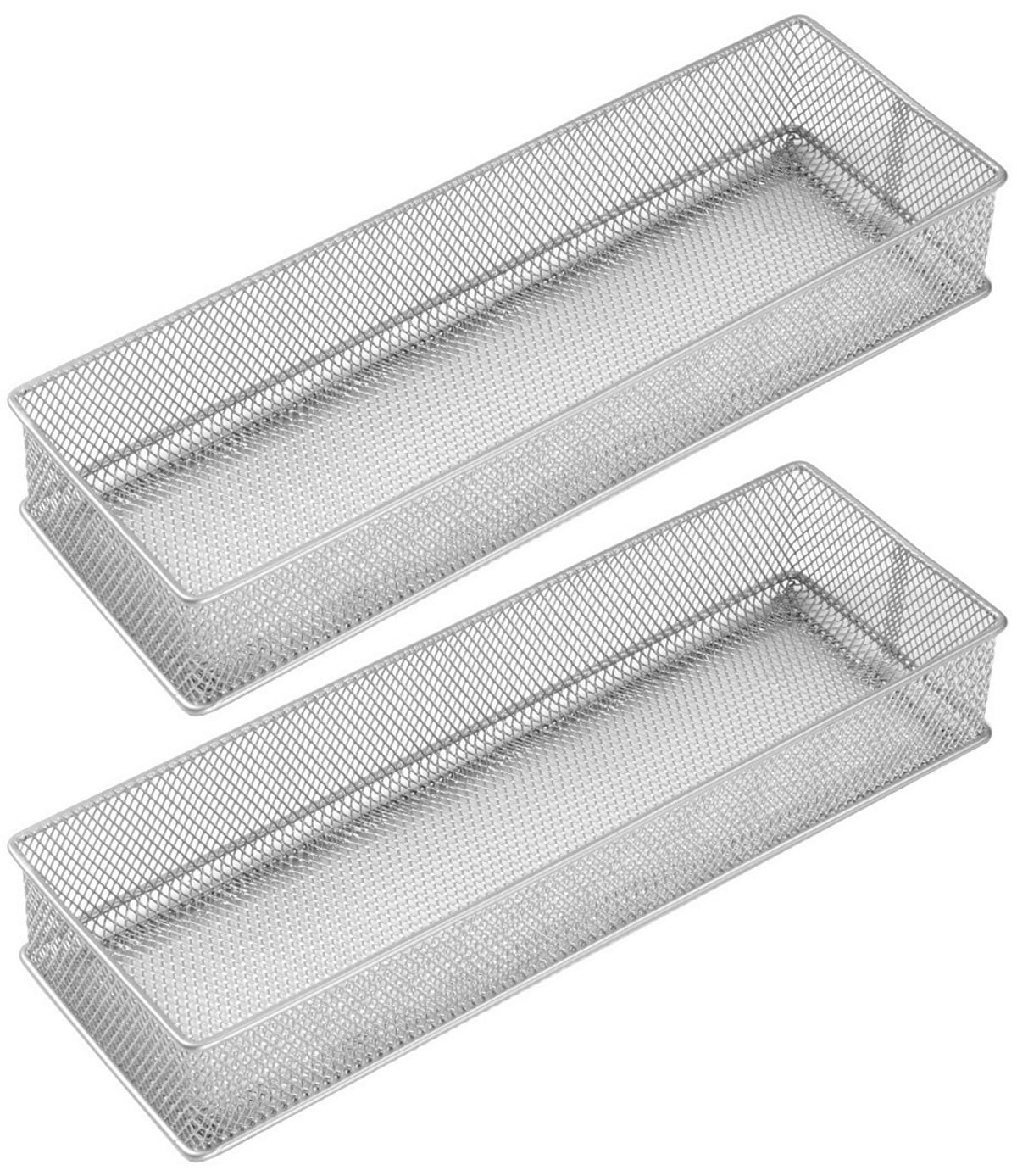 YBM Home Silver Mesh Desk Drawer Organizer Tray for Home and Office ...