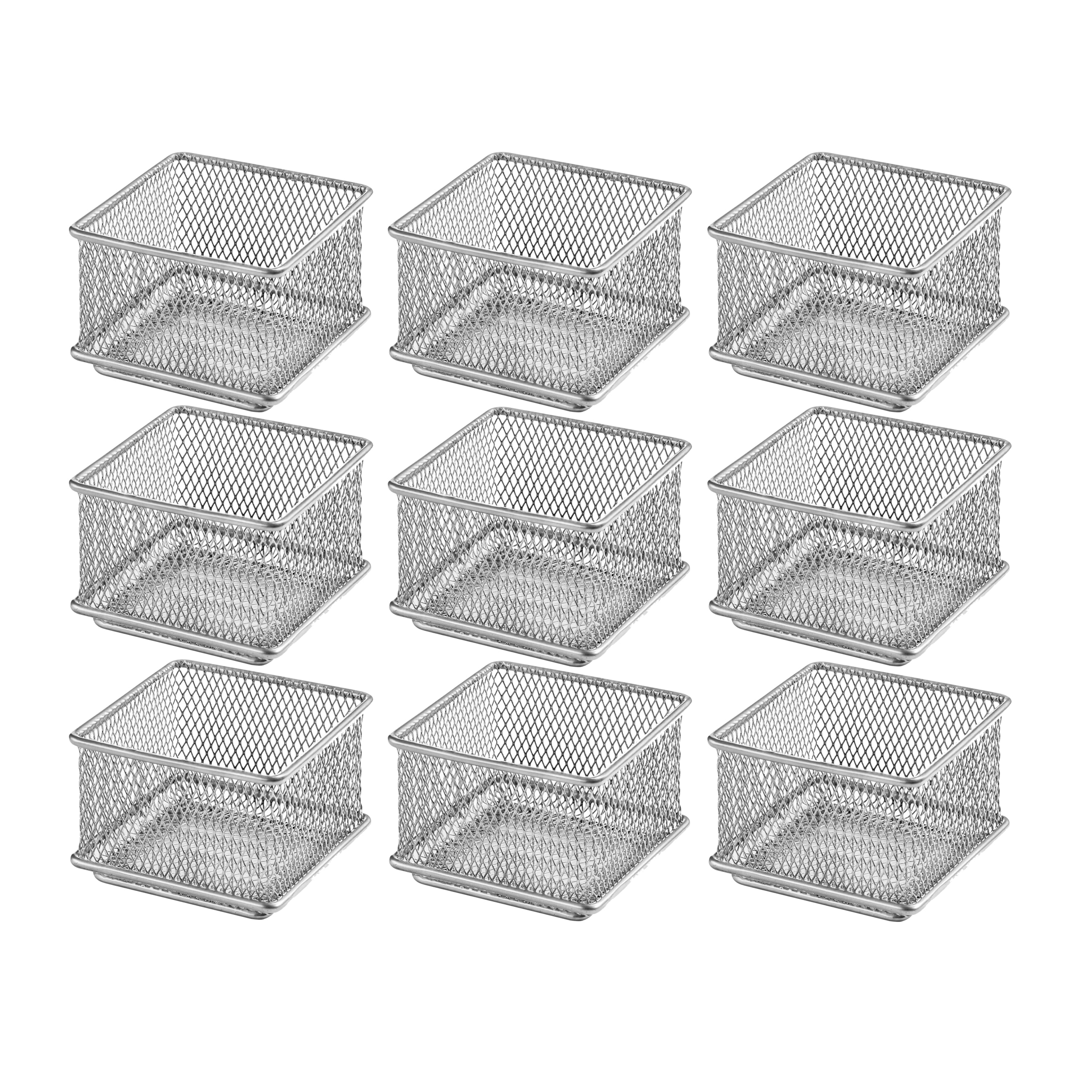 YBM Home Silver Mesh Drawer Organizer Tray (12 Pack) 3 in. L x 3 in. W ...