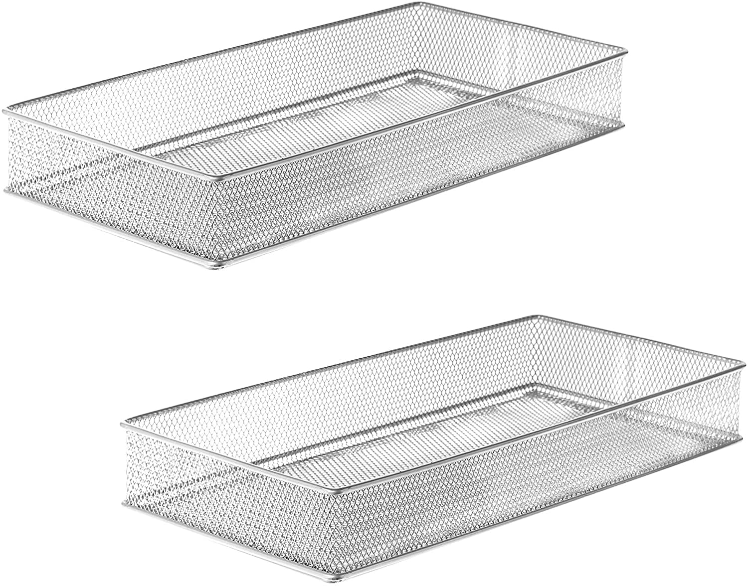 YBM Home Silver Mesh Drawer Organizer Tray, Wire Desk Accessories ...