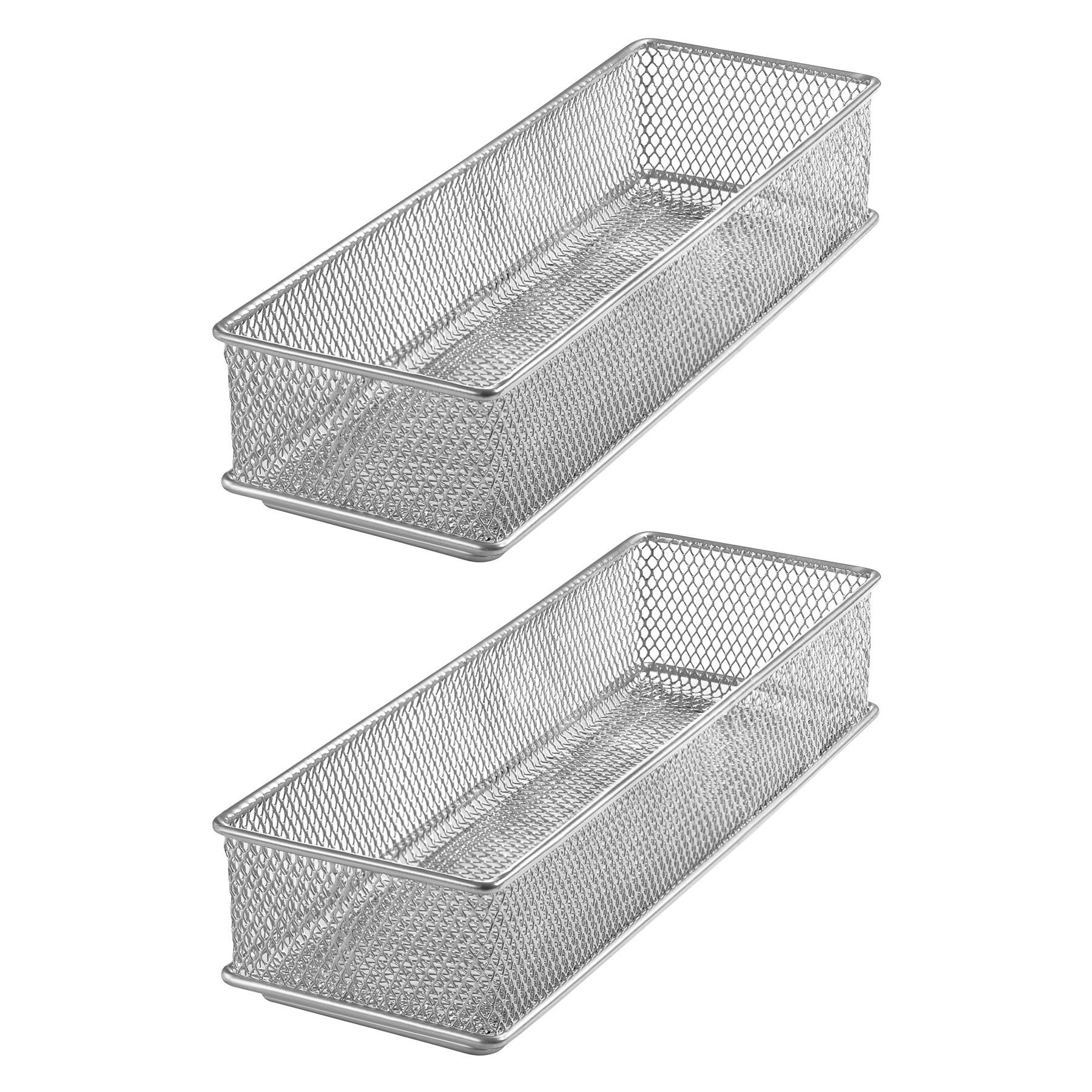 YBM Home Silver Mesh Drawer Organizer Tray for Home and Office (2 Pack ...