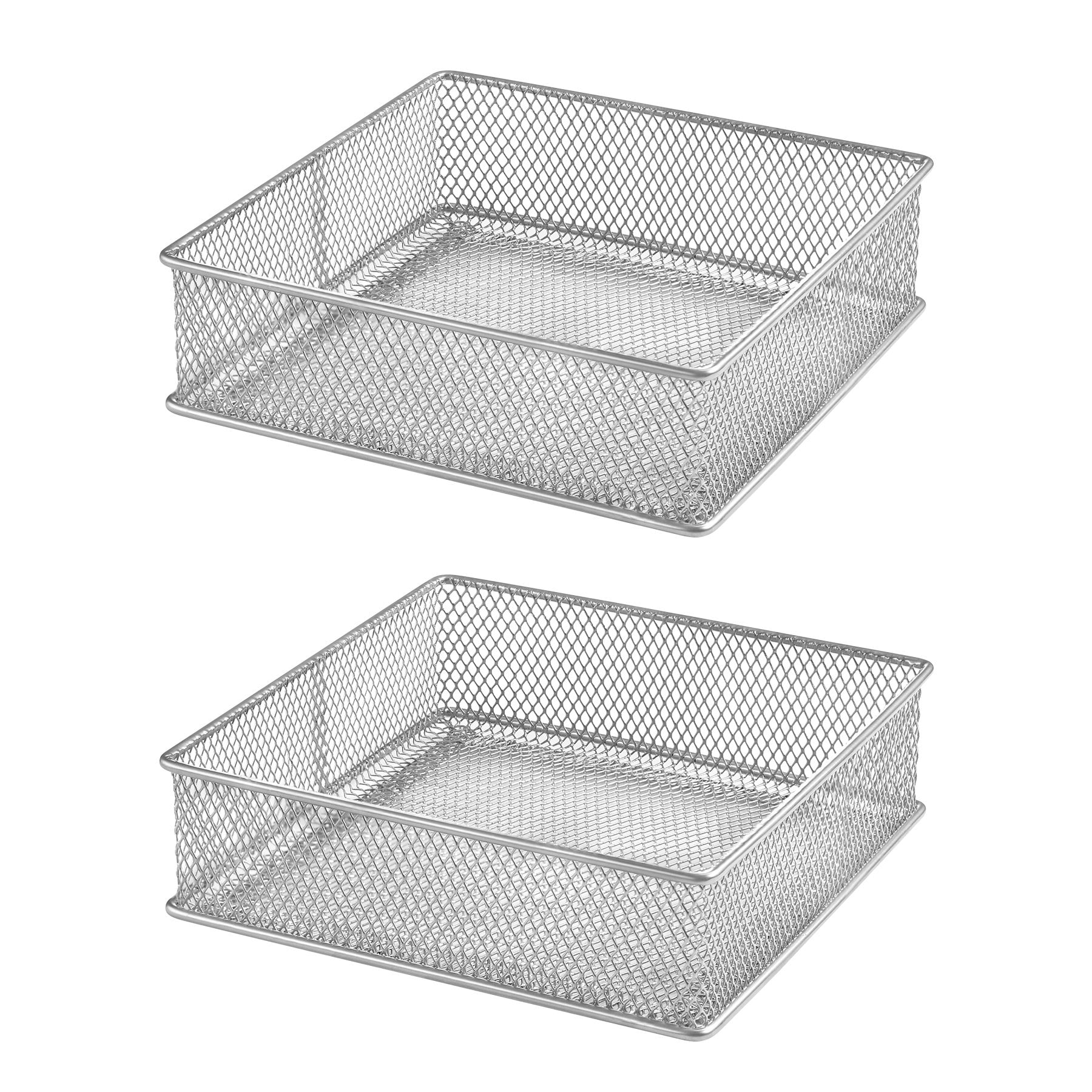 YBM Home Silver Mesh Drawer Organizer Tray for Office Desk Drawers (2 ...