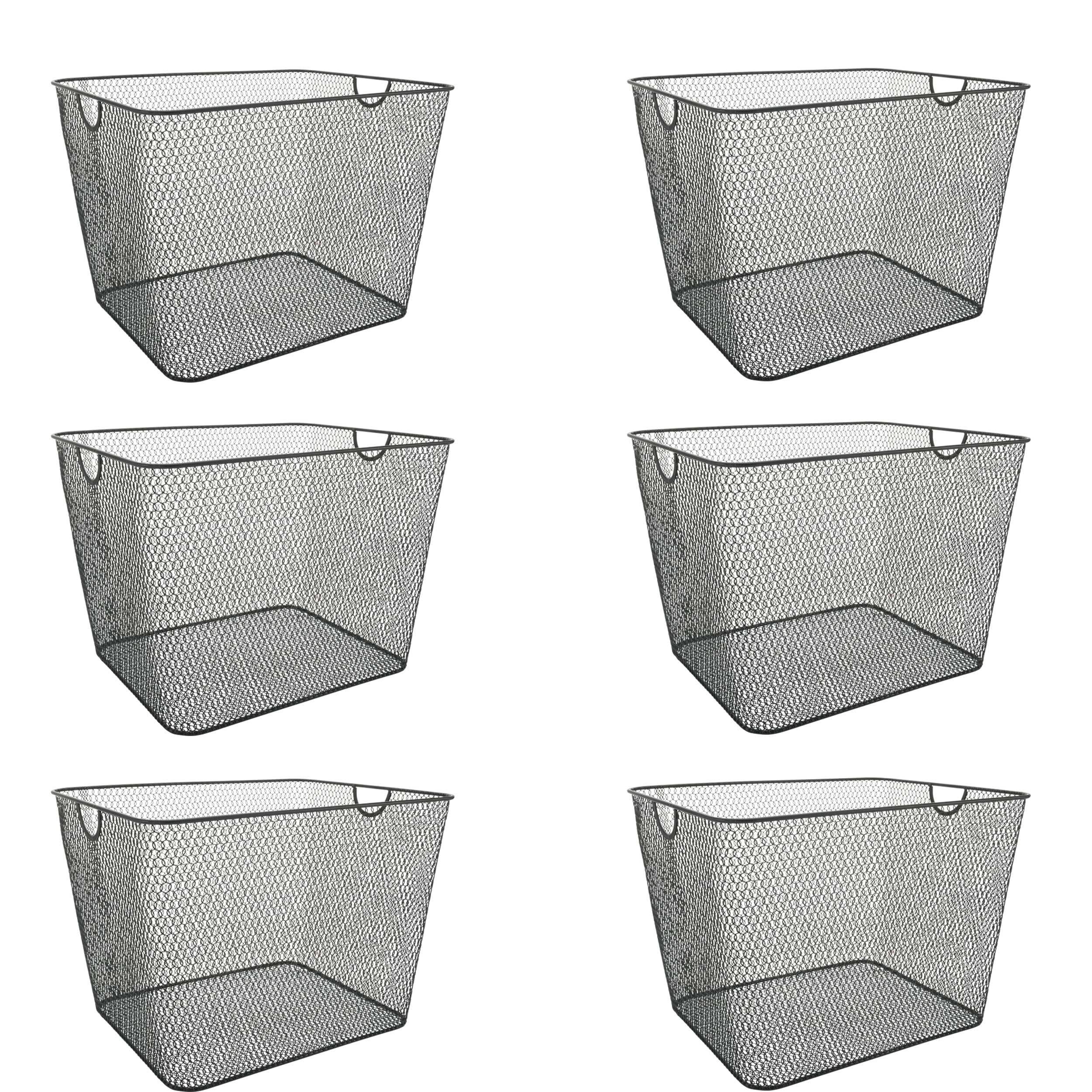 YBM Home Stainless Steel Wire Mesh Basket Bin with Handles for Kitchen ...