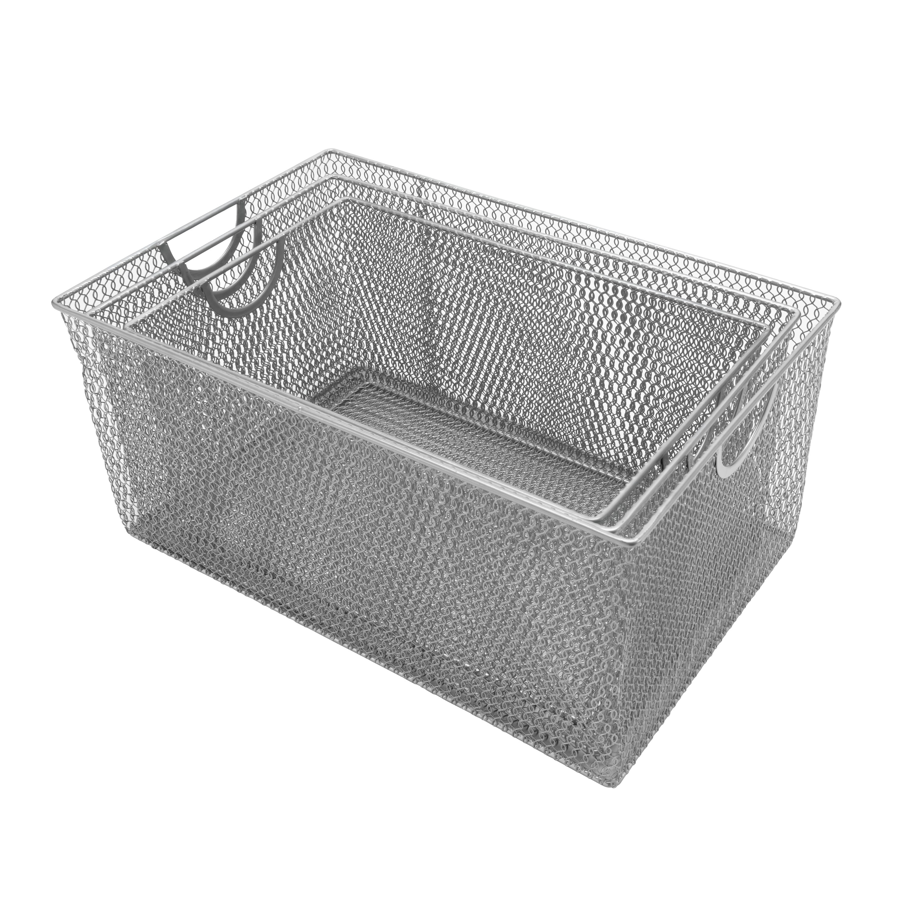 YBM Home Stainless Steel Mesh Baskets Set of 3, Durable Storage for ...