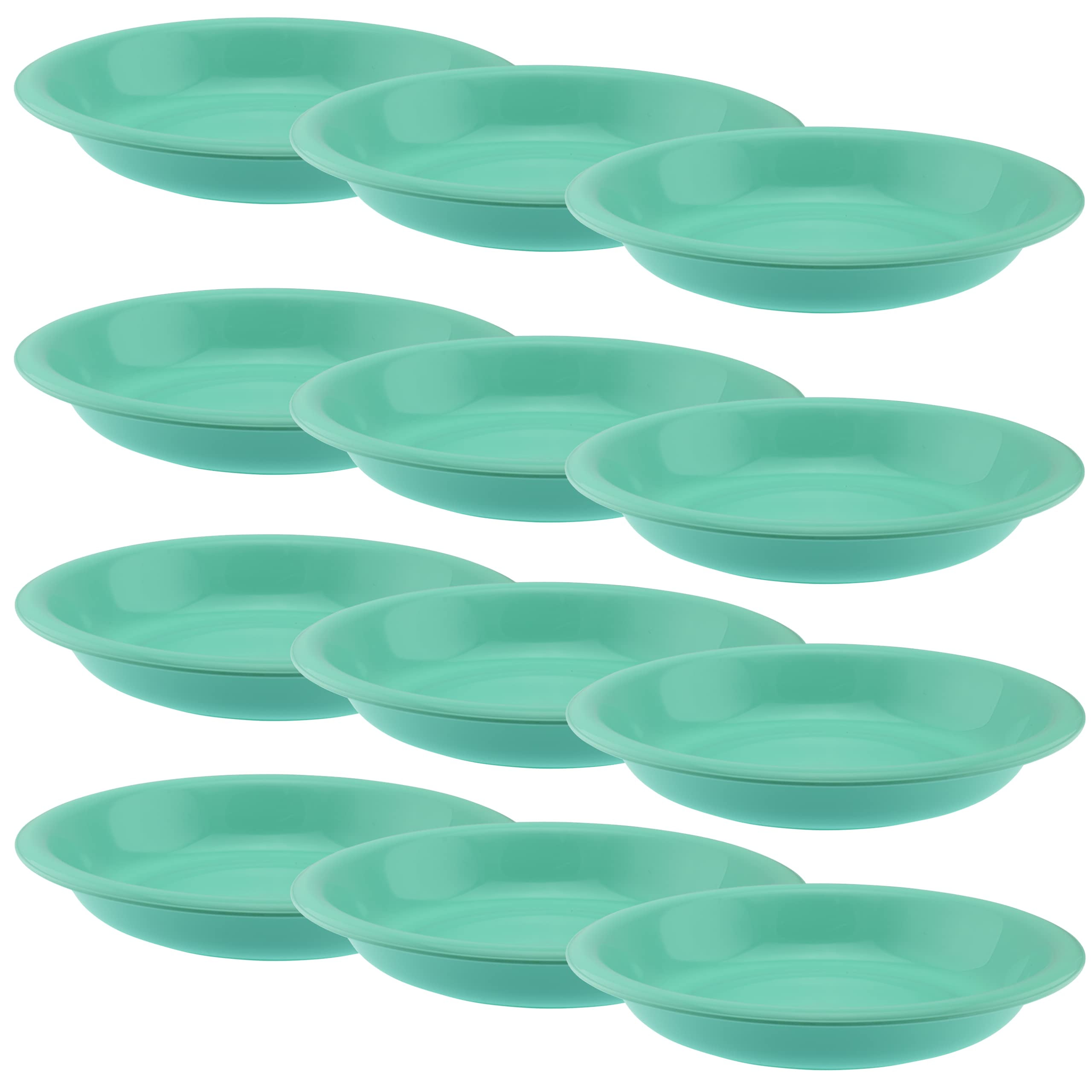 YBM Home Unbreakable Round Deep Plastic Plate 15-Ounce | Microwavable ...