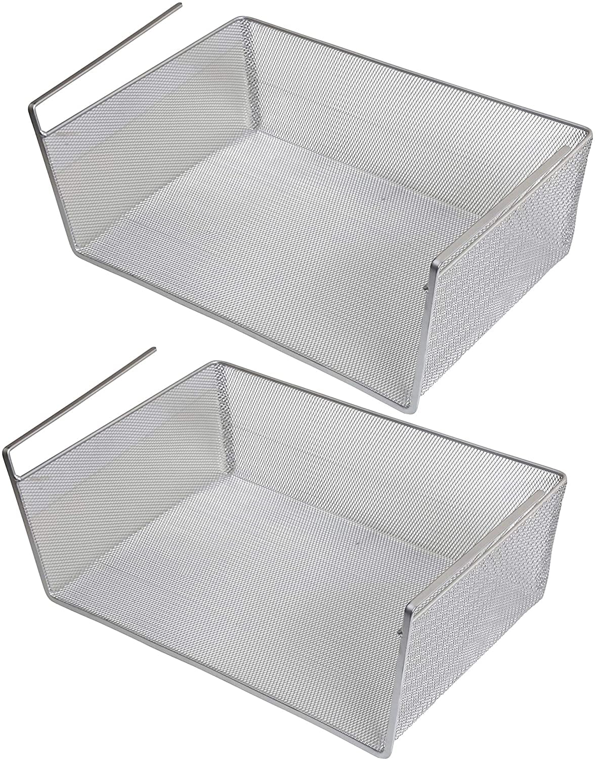 YBM Home Under Shelf Basket Storage Organizer, Silver 10” x 15” x 6”, 2 Pack - Large - Walmart.com