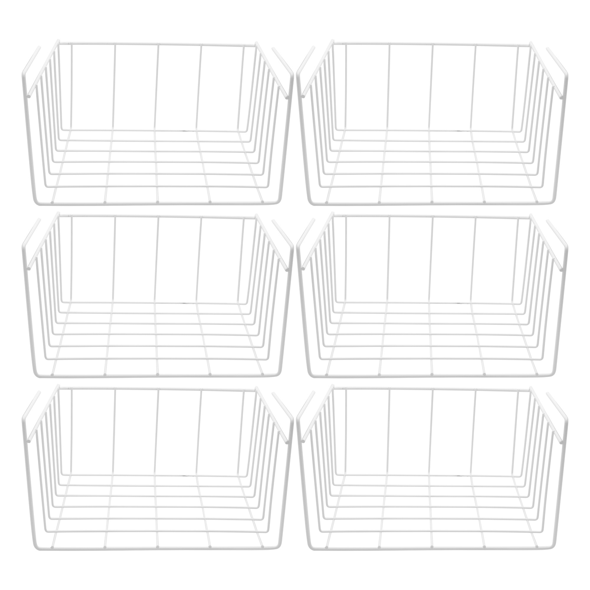 YBM Home White Under Shelf Wire Basket Storage Organizer for Kitchen ...