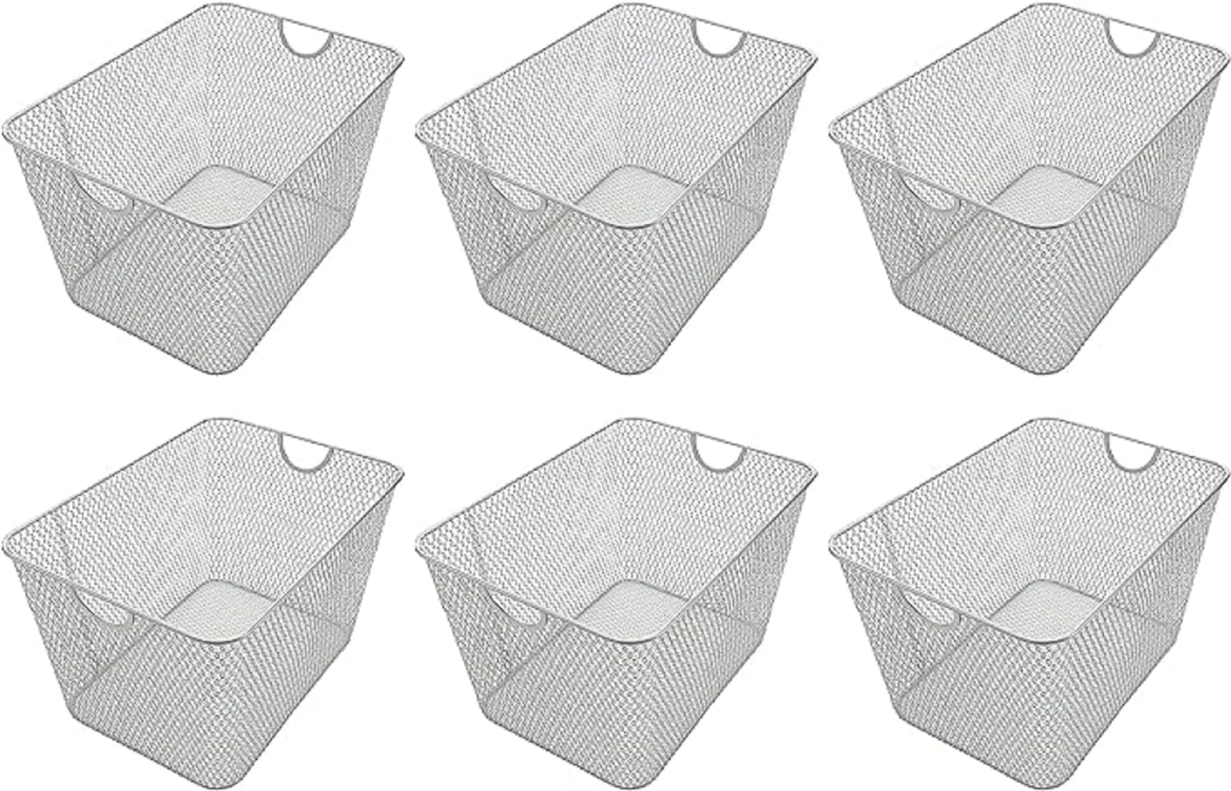 YBM Home Wire Mesh Open Bin Storage Basket for Kitchen Pantry - 6-Pack ...