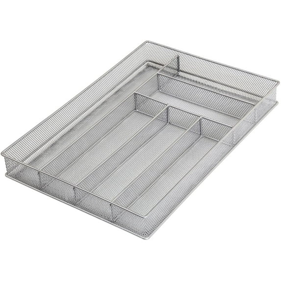 YBM Home Wire Mesh Silver Drawer Organizer for Silverware and Gadgets ...