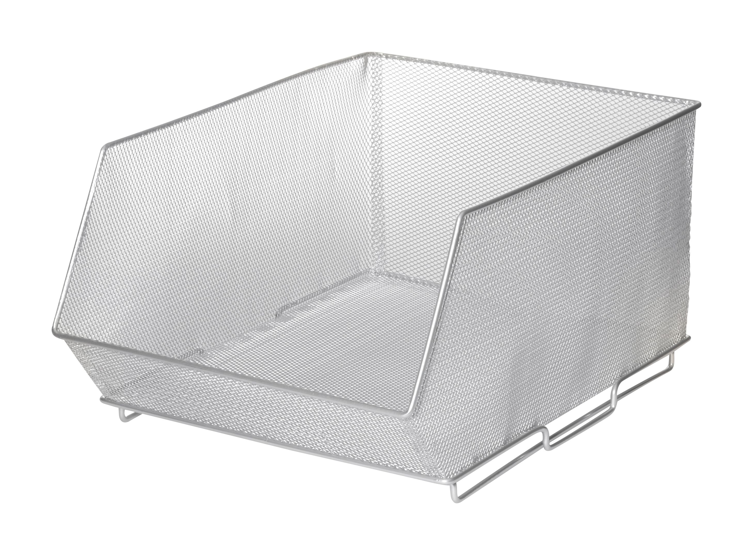 YBM Home Wire Mesh Stacking Storage Bin Container 15 in. L x 11 in. W x ...