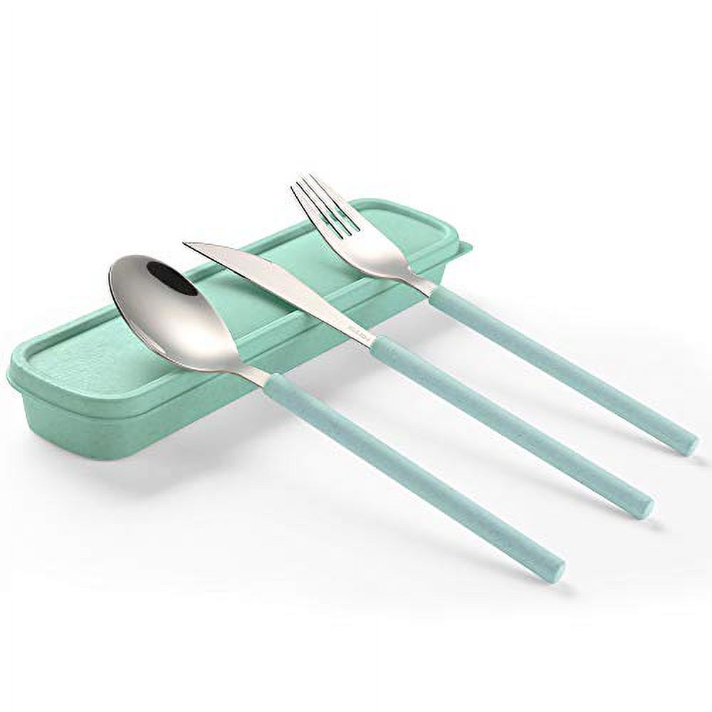 YBOBK HOME Portable Cutlery Set with Case, Reusable Stainless Steel ...