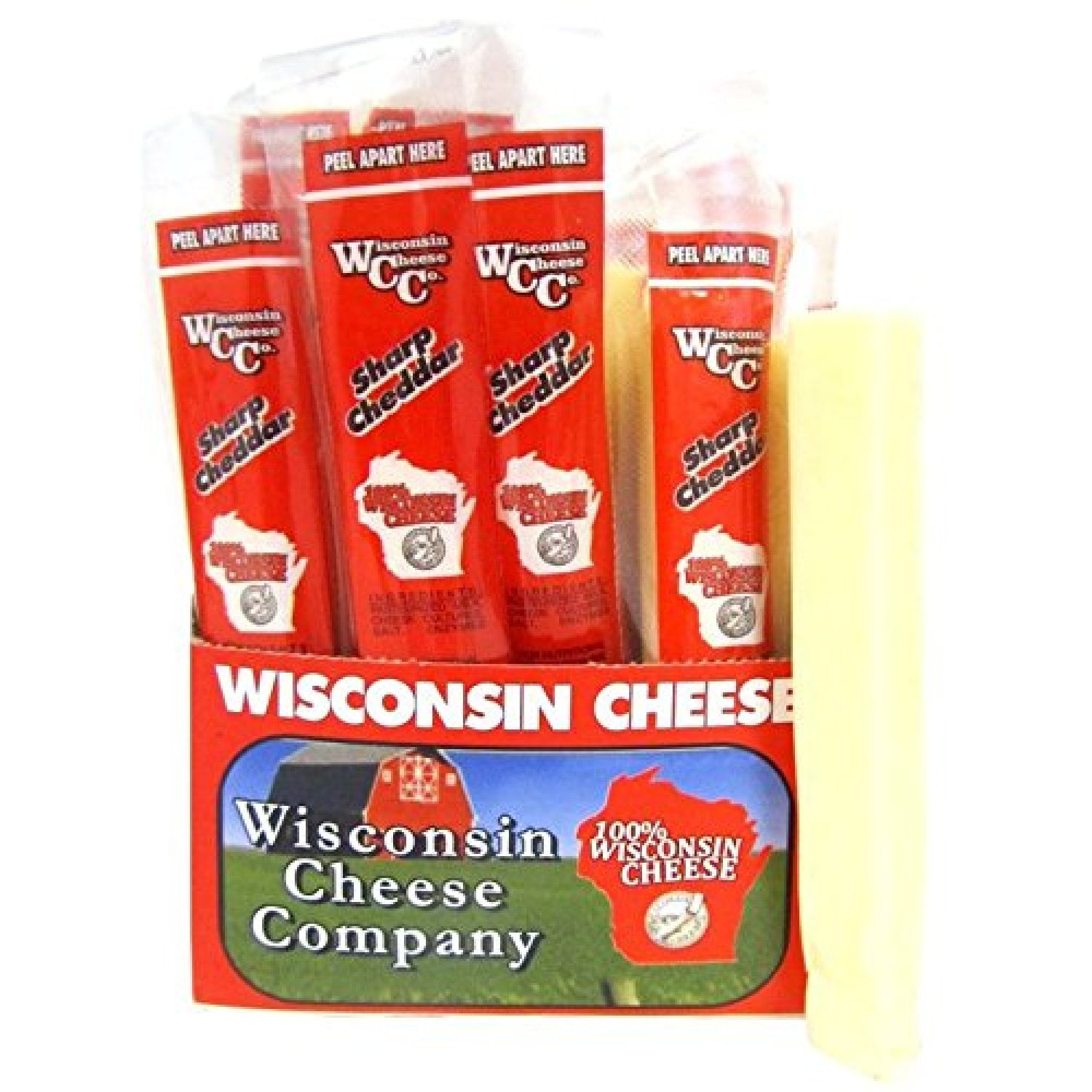 YBQF - 100% Wisconsin Sharp Cheddar Cheese Sticks, 1 oz. (24 Pack ...