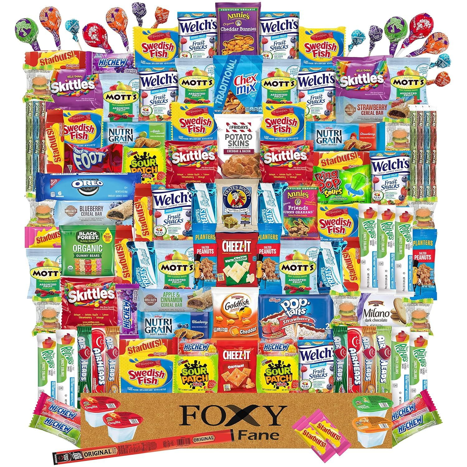 YBQF 120 count Deluxe Snack Box - Ultimate Gift Care Package with ...