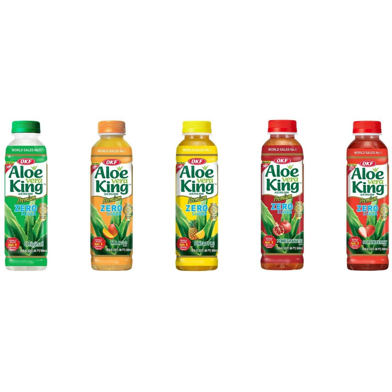 YBQF Aloe Vera King Drink, SUGAR FREE, 16.9 Fluid Ounce (VARIETY, 12 ...