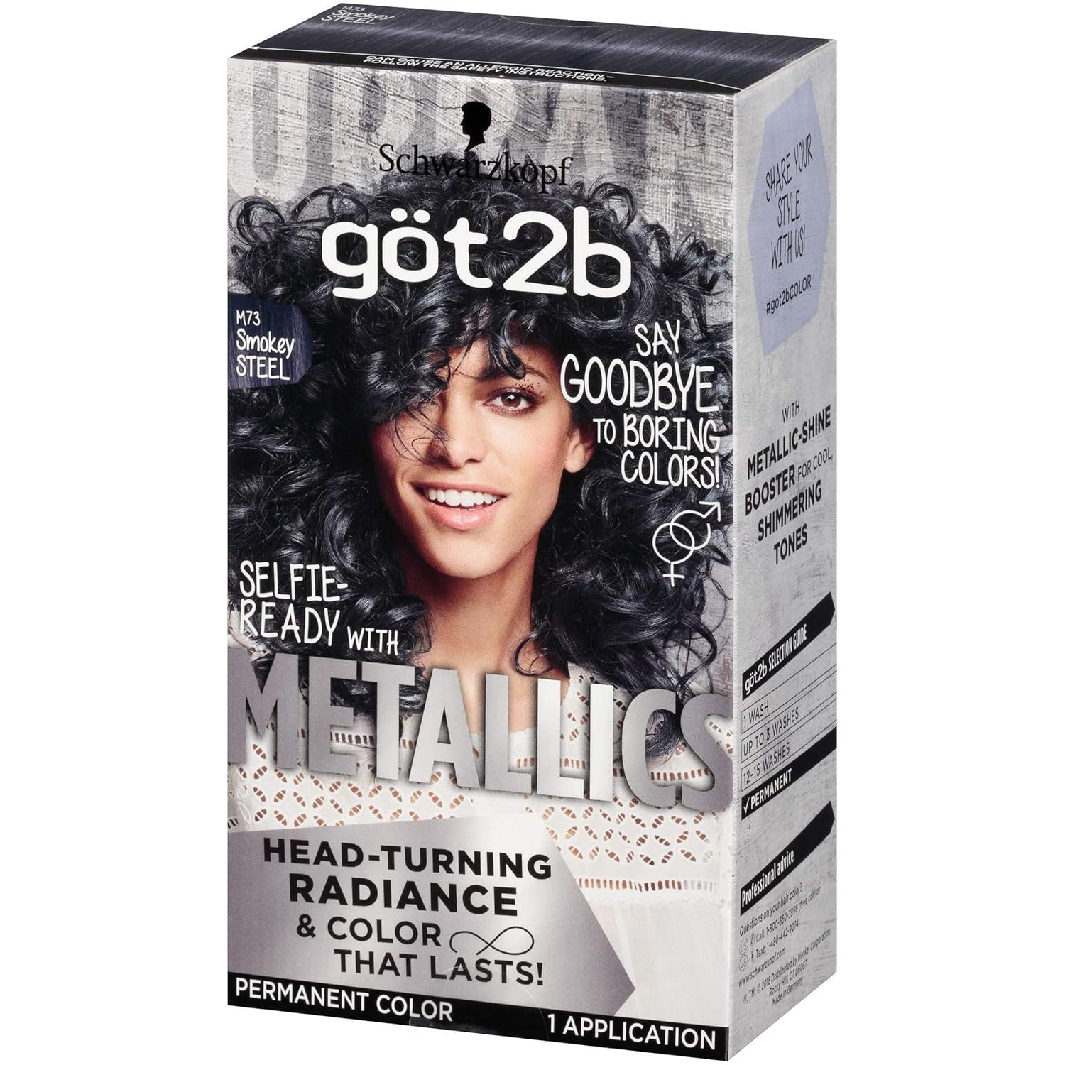 YBQF Metallic Permanent Hair Color, M73 Smoky Steel - Walmart.com